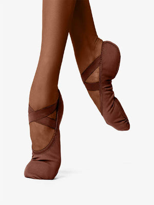 so danca sd16 adult bliss mocha canvas split sole ballet shoe